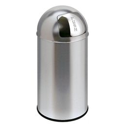 Push-Abfalleimer, Edelstahl, Volumen 40 l, HxØ 740 x 340 mm, robust und langlebig kaiserkraft