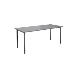 Mehrzwecktisch DUO-C, gerade Platte, HxT 700 - 800 x 800 mm, Breite 1800 mm, lichtgrau, schwarz kaiserkraft