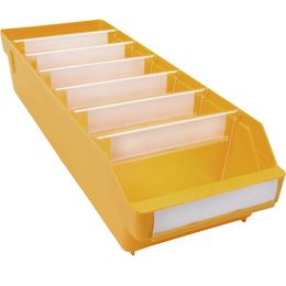 STEMO Regalkasten aus hochschlagfestem Polypropylen, gelb, LxBxH 500 x 180 x 110 mm, VE 20 Stk