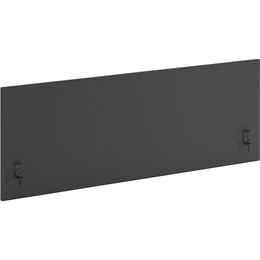 Akustik-Tischtrennwand Standard mit geraden Ecken, Höhe 650 mm, Textil, Breite 1800 mm, schwarz kaiserkraft