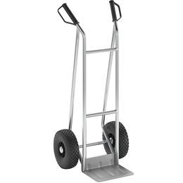 eurokraft pro Sackkarre aus Aluminium, Modell M: extra leicht und kompakt, mit komfortabler Luftbereifung