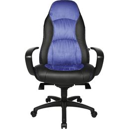 Topstar Drehsessel, Kunstleder / Mikrofaser, schwarz / blau
