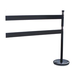 VISO Absperrpfosten-Anbauset mit Planken, 1 Pfosten, 2 Planken, schwarz