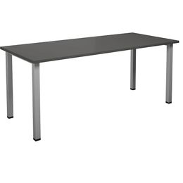 Mehrzwecktisch DUO-U, gerade Platte, Tiefe 800 mm, Breite 1800 mm, dunkelgrau, silber kaiserkraft