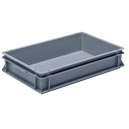 Euro-Stapelbehälter aus Polypropylen (PP), Traglast 20 kg, silbergrau, Volumen 20 l, Außenhöhe 120 mm, VE 4 Stk kaiserkraft
