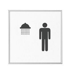 MADRID Silver Line™ Türschild, Piktogramm HxB 120 x 120 mm, Dusche Herren kaiserkraft