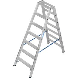 Krause Alu-Stufenstehleiter, mit R13-Rutschhemmung, beidseitig begehbar, 2x7 Stufen