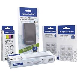 MAGNETOPLAN Zubehörset, für Glasboards, 14-teilig, Marker, Magnete, Reiniger