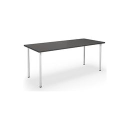 Mehrzwecktisch DUO-C, gerade Platte, HxT 700 - 800 x 800 mm, Breite 1800 mm, dunkelgrau, weiß kaiserkraft
