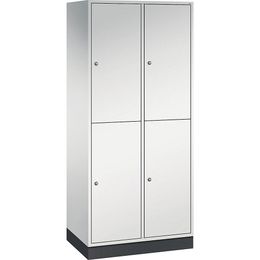C+P Doppelstock-Spind Intro, 2 Abteile, lichtgrau, BxT 820 x 500 mm