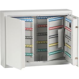 Schlüsseltresor, lichtgrau, Hakenleisten verstellbar, 400 Haken, HxBxT 636 x 812 x 200 mm kaiserkraft