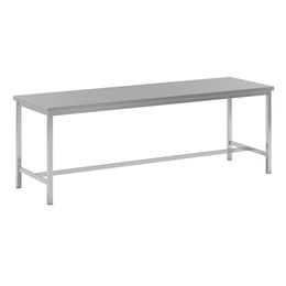 eurokraft basic Edelstahl-Arbeitstisch, 1 Mittelstrebe, Breite 2400 mm
