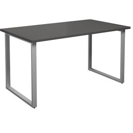 Mehrzwecktisch DUO-O, gerade Platte, Tiefe 800 mm, Breite 1400 mm, dunkelgrau / silber kaiserkraft