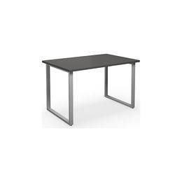 Mehrzwecktisch DUO-O, gerade Platte, Tiefe 800 mm, Breite 1200 mm, dunkelgrau / silber kaiserkraft