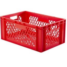 Euro-Format-Stapelbehälter, Wände und Boden durchbrochen, LxBxH 600 x 400 x 270 mm, rot, VE 5 Stk kaiserkraft