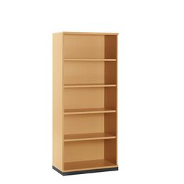 LENA - Büroregal, 4 Fachböden, 5 Ordnerhöhen, HxBxT 1869 x 800 x 442 mm, Buche-Dekor kaiserkraft