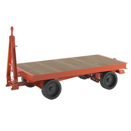Schlepperanhänger, 4-Rad-Achsschenkel-Lenkung, Tragfähigkeit 8 t, Ladefläche 2,5 x 1,25 m, Vollgummireifen kaiserkraft
