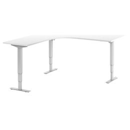 Schreibtisch Atlanta, elektrisch höhenverstellbar, L-Form, BxT 1800 x 2000 mm, weiß/weiß, links kaiserkraft