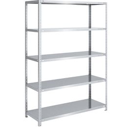 eurokraft pro Schwerlast-Schraubregal, verzinkt, Regalhöhe 2000 mm, Grundregal, Breite x Tiefe 1300 x 600 mm
