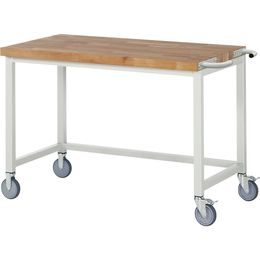 eurokraft pro Fahrbare Werkbank Serie 8000, Gestellbauweise, offenes Rahmengestell, BxT 1250 x 700 mm