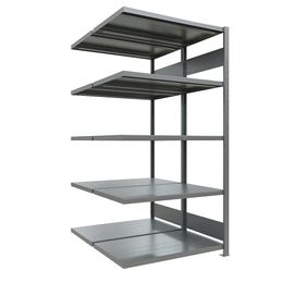 eurokraft pro Steckregal, doppelreihig, Fachboden-BxT 1300 x (2 x 600) mm, verzinkt, Höhe 2000 mm, Anbauregal