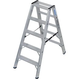 Krause Schwerlast-Stehleiter, beidseitig begehbar, bis 225 kg, 2x5 Stufen