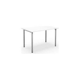 Mehrzwecktisch DUO-C, gerade Platte, HxT 700 - 800 x 800 mm, Breite 1200 mm, weiß, silber kaiserkraft