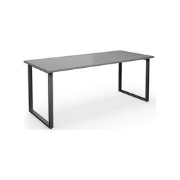Mehrzwecktisch DUO-O, gerade Platte, Tiefe 800 mm, Breite 1800 mm, lichtgrau / schwarz kaiserkraft
