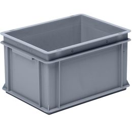 Euro-Stapelbehälter aus Polypropylen (PP), Traglast 20 kg, silbergrau, Volumen 20 l, Außenhöhe 220 mm, VE 4 Stk kaiserkraft