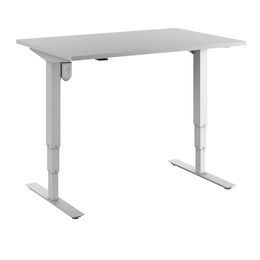 Schreibtisch Atlanta, elektrisch höhenverstellbar, gerade, BxT 1200 x 800 mm, lichtgrau/weiß kaiserkraft