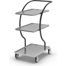 Kongamek C-LINE Einkaufs- und Tischwagen, mit 3 Etagen, Etagenhöhen 160, 580, 830 mm