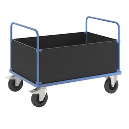 Kongamek Plattformwagen KM33, Kofferaufbau hoch, LxB 1200 x 800 mm, 2 Lenkrollen mit Stopp, 2 Bockrollen