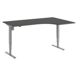 Schreibtisch Atlanta, elektrisch höhenverstellbar, Ecke, BxT 1800 x 1200 mm, dunkelgrau/silber, rechts kaiserkraft