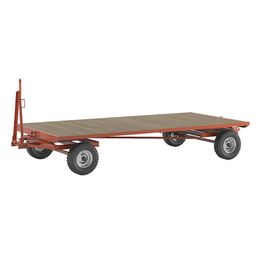 Schlepperanhänger, 4-Rad-Doppel-Drehschemel-Lenkung, Tragfähigkeit 5 t, Ladefläche 4,0 x 2,0 m, Luftreifen kaiserkraft