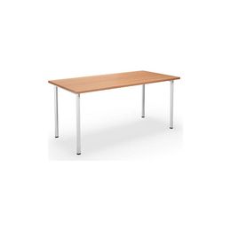Mehrzwecktisch DUO-C, gerade Platte, HxT 700 - 800 x 800 mm, Breite 1600 mm, Buche, weiß kaiserkraft
