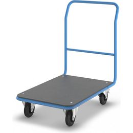 eurokraft pro Plattformwagen, mit festem Schiebebügel, Ladefläche MDF-Platte