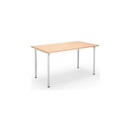 Mehrzwecktisch DUO-C, gerade Platte, HxT 700 - 800 x 800 mm, Breite 1400 mm, Birke, weiß kaiserkraft