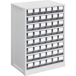 Schubladenmagazin, Gehäuse-Traglast 240 kg, HxBxT 862 x 600 x 417 mm, 48 Schubladen, Schubladen glasklar kaiserkraft