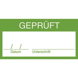 Qualitätskennzeichen, Folie, LxH 62 x 32 mm, VE 10 Stk, Geprüft kaiserkraft