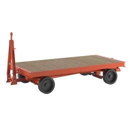Schlepperanhänger, 4-Rad-Achsschenkel-Lenkung, Tragfähigkeit 8 t, Ladefläche 3,0 x 1,5 m, Vollgummireifen kaiserkraft