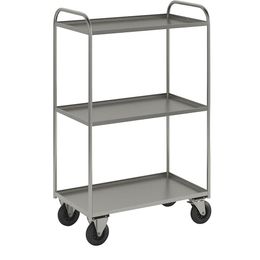 Kongamek Etagenwagen KM41, 3 Etagen mit Aufkantung, LxBxH 955 x 550 x 1490 mm, verzinkt, 2 Lenk- und 2 Bockrollen