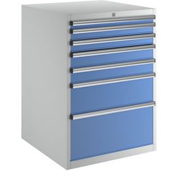eurokraft pro Schubladenschrank, Höhe x Breite x Tiefe 1000 x 717 x 725 mm, Schubladen 1 x 50, 2 x 75, 2 x 100, 1 x 200, 1 x 300 mm
