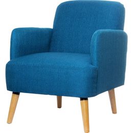 meet Sessel BROOKS, Füße aus Massivholz, blau