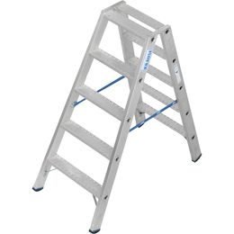 Krause Alu-Stufenstehleiter, mit R13-Rutschhemmung, beidseitig begehbar, 2x5 Stufen
