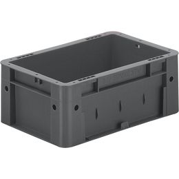 Schwerlast-Euro-Behälter, Polypropylen, Volumen 4,1 l, LxBxH 300 x 200 x 120 mm, Wände geschlossen, Boden geschlossen, grau, VE 8 Stk kaiserkraft