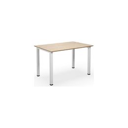 Mehrzwecktisch DUO-U Trend, gerade Platte, Tiefe 800 mm, Breite 1200 mm, Eiche, weiß kaiserkraft