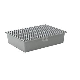 CEMO GFK-Boden-Auffangwanne, 2 x 200-l-Fässer, ohne Zulassung, mit GFK-Gitterrost