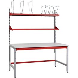Packtisch komplett BASIC, mit Aufsatzholmen, Karton-Magazinboard und Ablageboard, HxBxT 780 x 1600 x 900 mm kaiserkraft