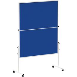 Maul Moderationstafel Maulsolid, fahrbar, klappbar, Filzfarbe Blau
