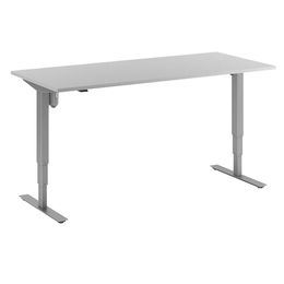 Schreibtisch Atlanta, elektrisch höhenverstellbar, gerade, BxT 1800 x 800 mm, lichtgrau/silber kaiserkraft